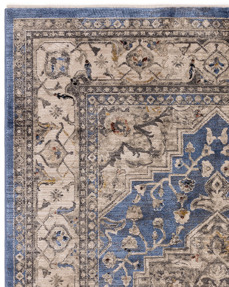 SOVEREIGN 07 BLUE MEDALLION VINTAGE TRADITIONAL STYLE RUG – iloverugs.co.uk